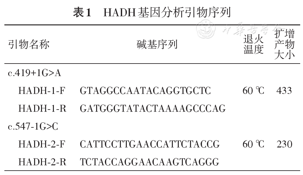 HADH基因突变致先天性高胰岛素血症一例临床分析暨文献复习